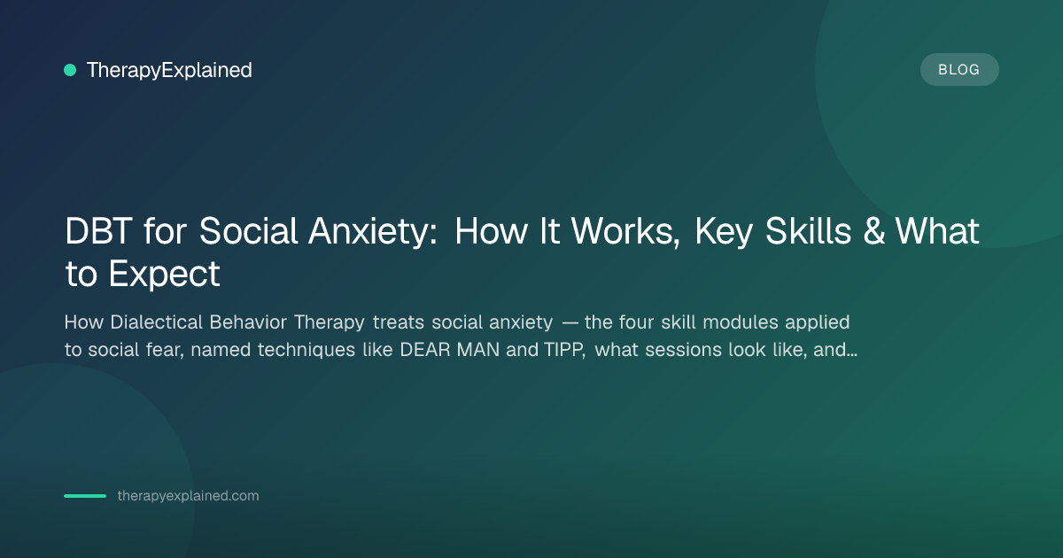 DBT for Social Anxiety: Skills, Techniques & Research | TherapyExplained