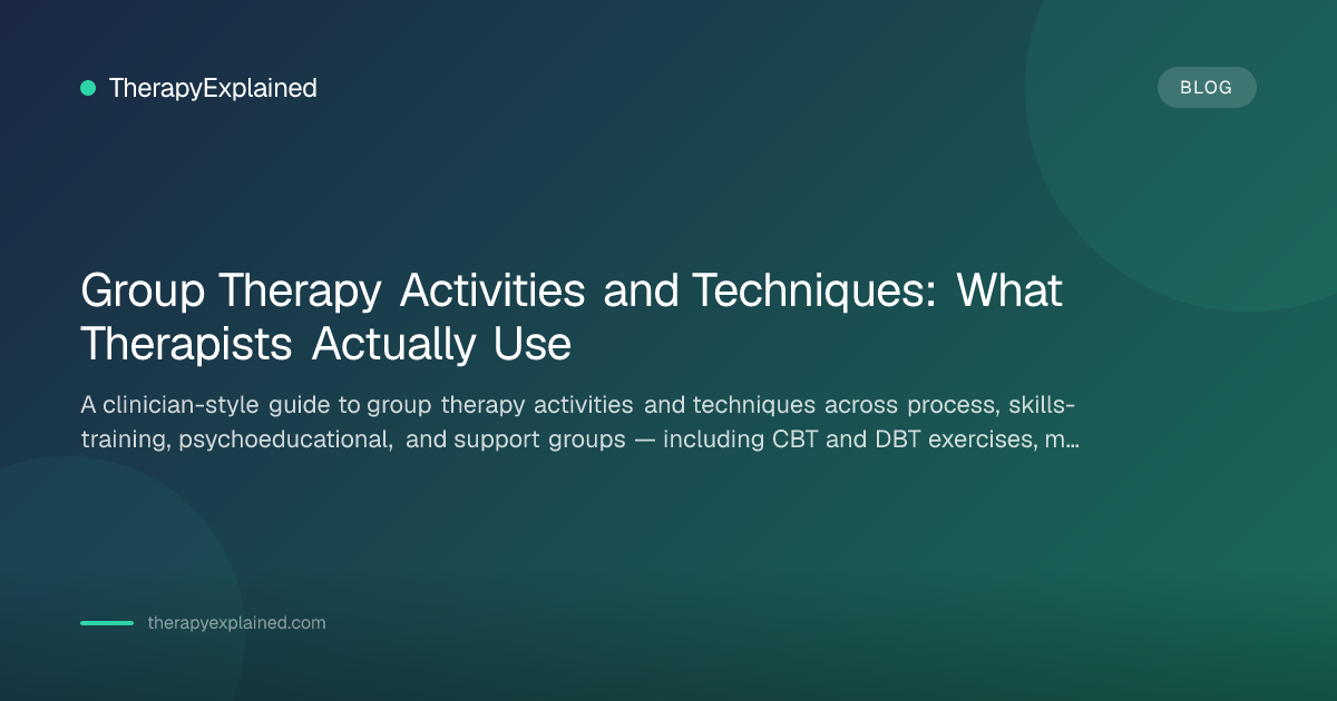 Group Therapy Activities and Techniques: A Clinical Guide ...
