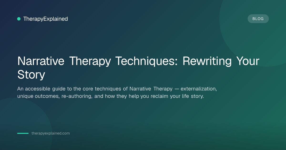 Narrative Therapy Techniques Explained | TherapyExplained